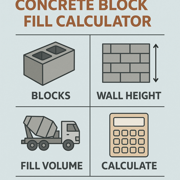 Free Concrete Block Fill Calculator Online - Construction Calculators