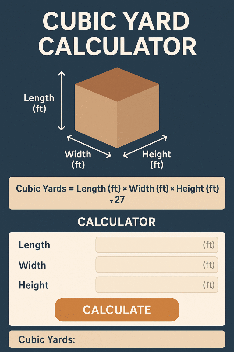 Free Cubic Yard Calculator Online - Construction Calculators