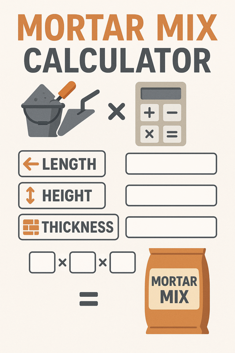 Free Mortar Mix Calculator Online - Construction Calculators