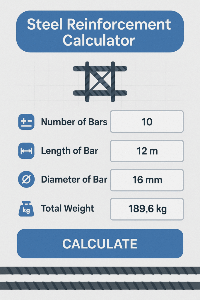 Free Steel Reinforcement Calculator Online - Construction Calculators