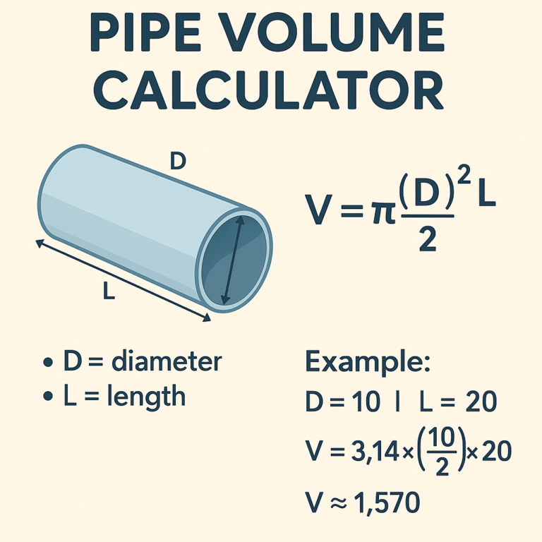 Free Pipe Volume Calculator Online - Construction Calculators