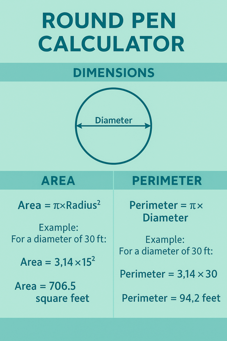 Free Round Pen Calculator Online - Construction Calculators