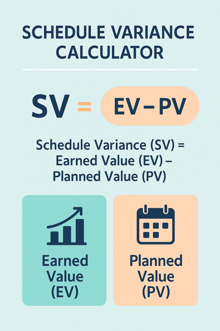 Free Schedule Variance Calculator Online - Construction Calculators