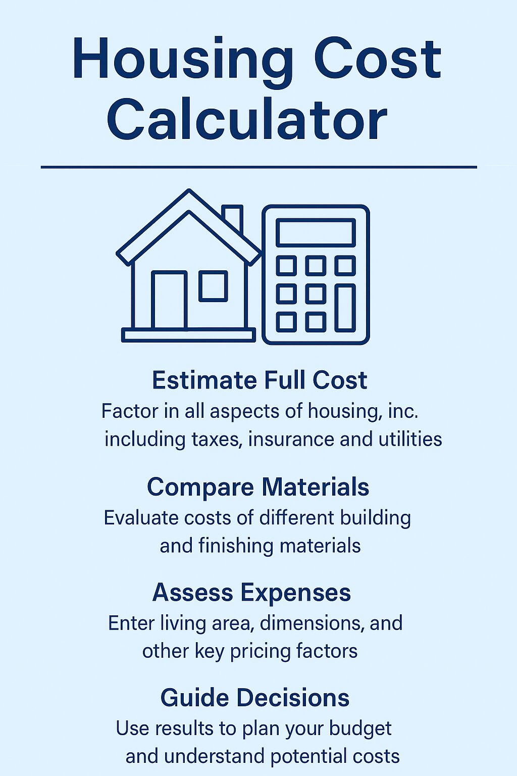 Free Housing Cost Calculator Online - Construction Calculators