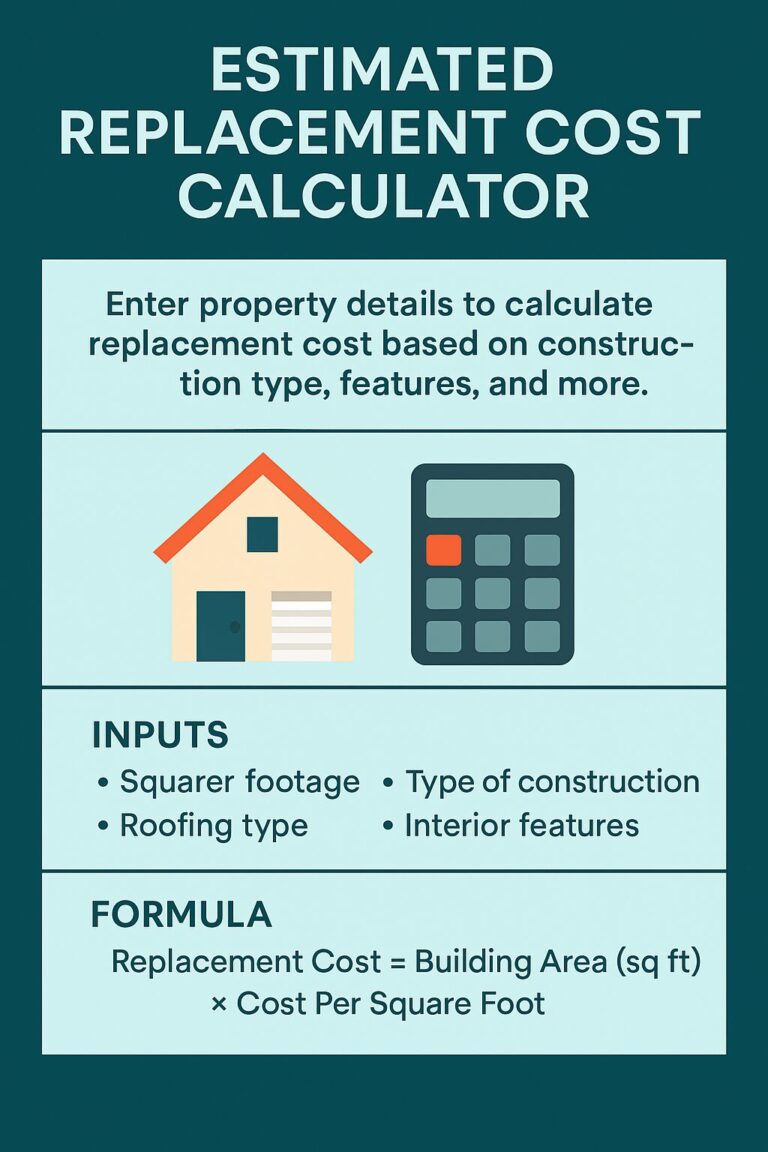 Free Estimated Replacement Cost Calculator Online - Construction Calculators