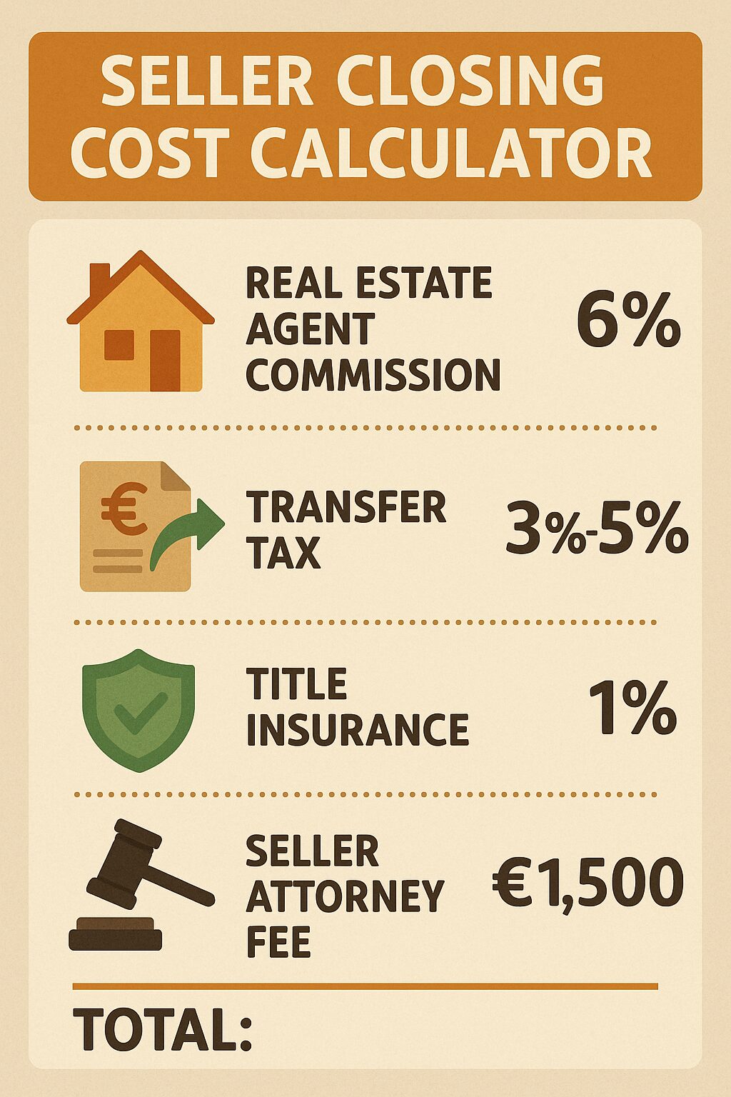 Free Seller Closing Cost Calculator Online - Construction Calculators